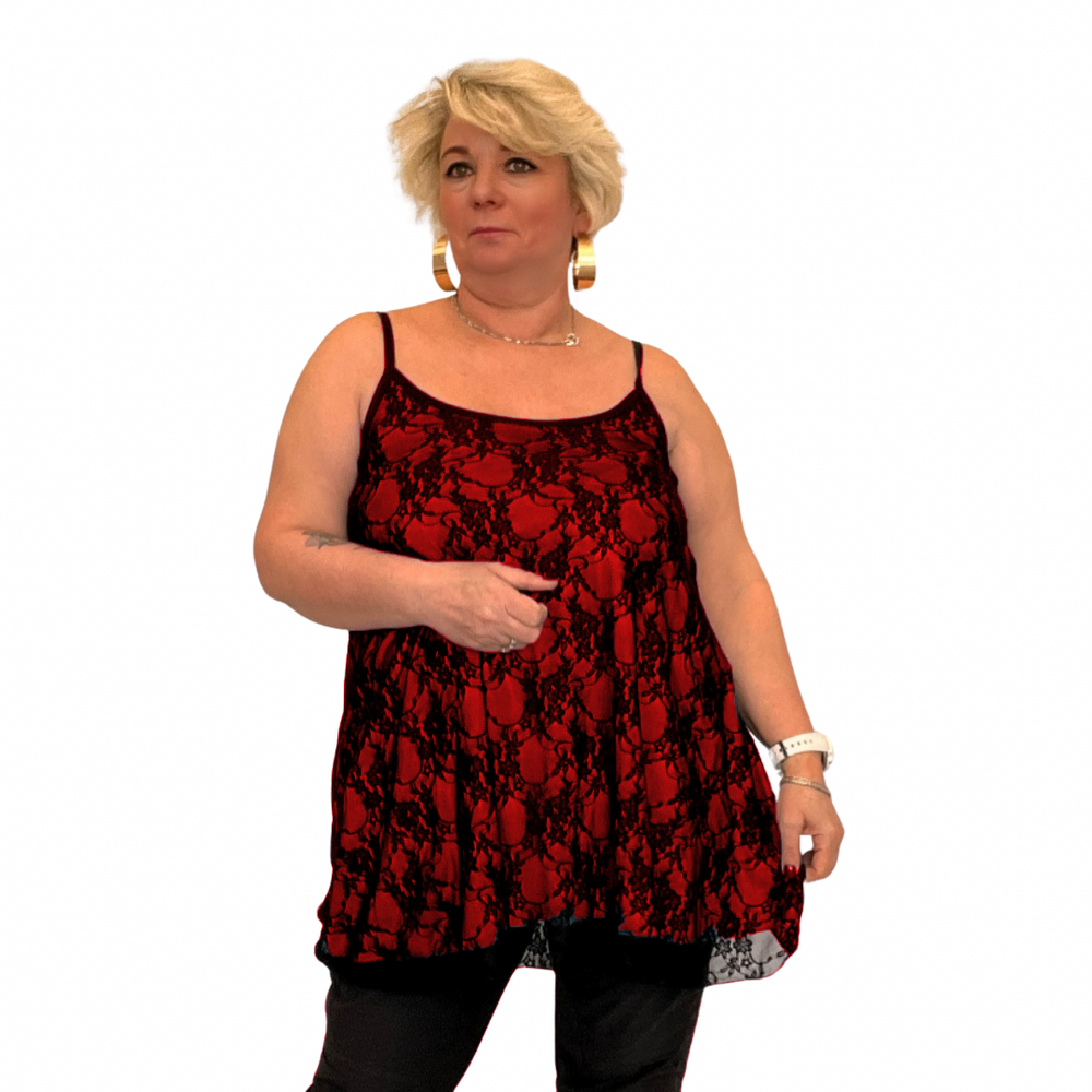 STRAPPY LACE CAMI TOP / SWING TOP VEST – rockthosecurves