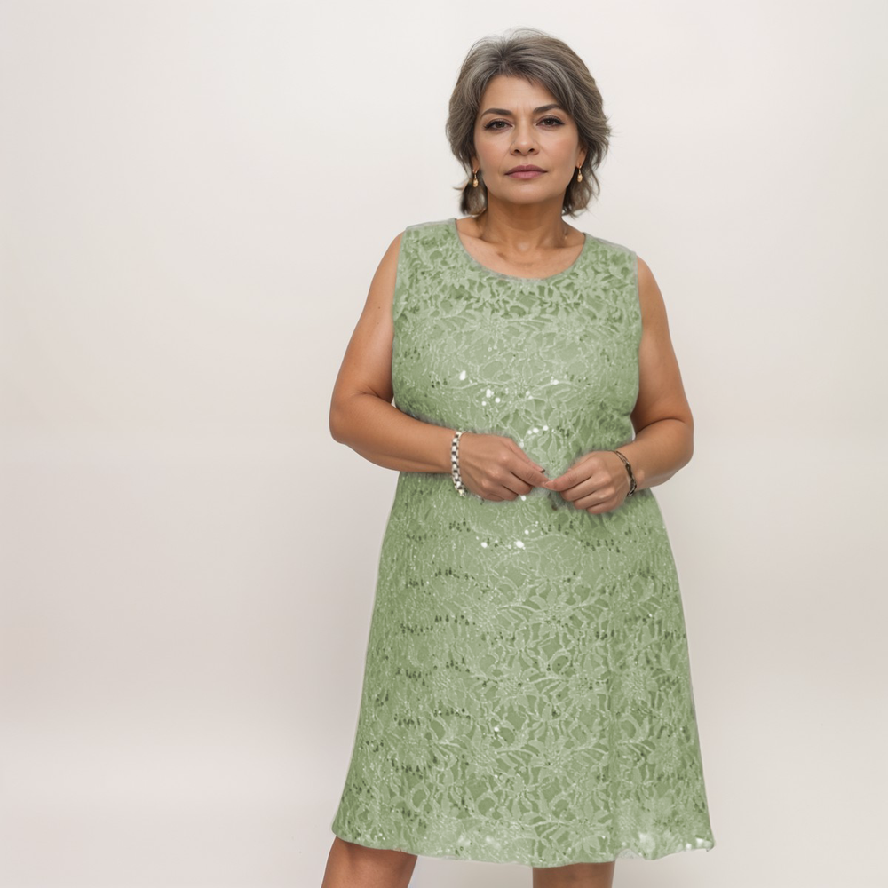 SEQUIN + LACE SLEEVELESS SHIFT PARTY / EVENING DRESS – rockthosecurves